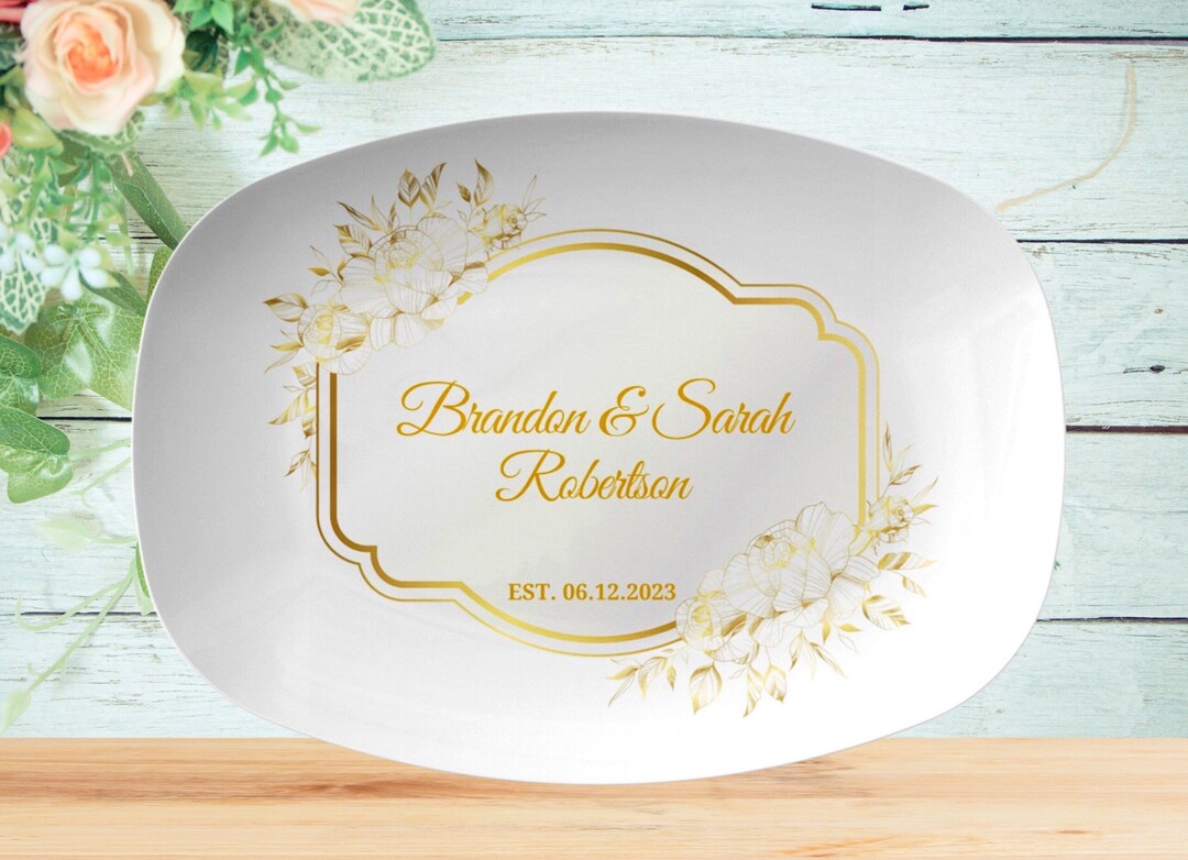 Personalized Wedding Plate, Mr & Mrs Serving Platter, Bride and Groom ...