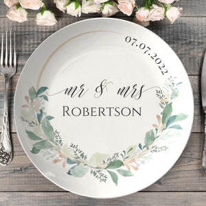 Personalized Wedding Plate | Mr and Mrs Plate Set | Bride & Groom Plate ...
