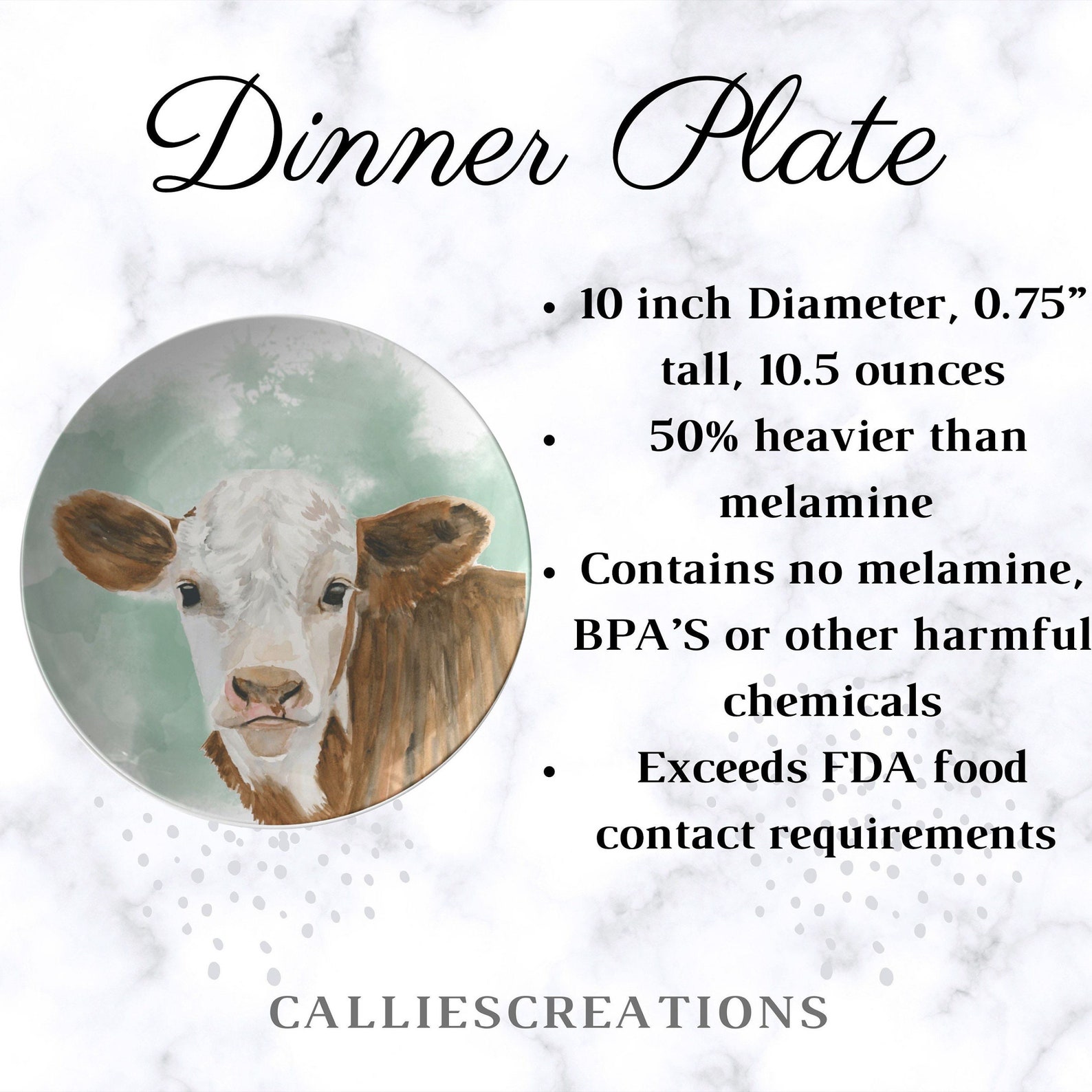 Farmhouse Cow Dinner Plate Farm Cow Dinner Plate Set - Etsy