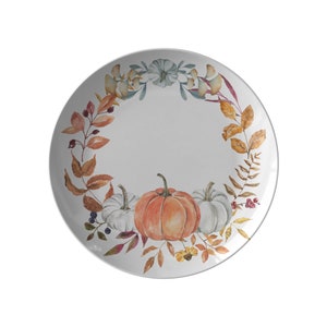 Pumpkin Dinner Plate Floral Pumpkin Plate Fall Pumpkin - Etsy