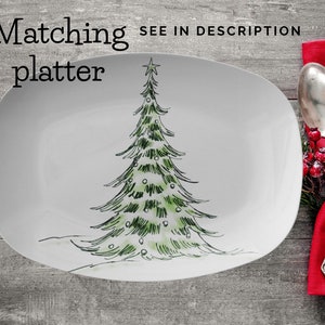 Christmas Tree Plate Set | Holiday Plates | Christmas Dinner Plate ...