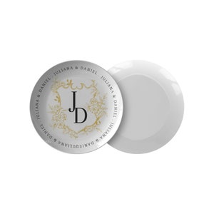 Personalized Wedding Emblem Plate, Monogrammed Dinner Plate, Customized ...