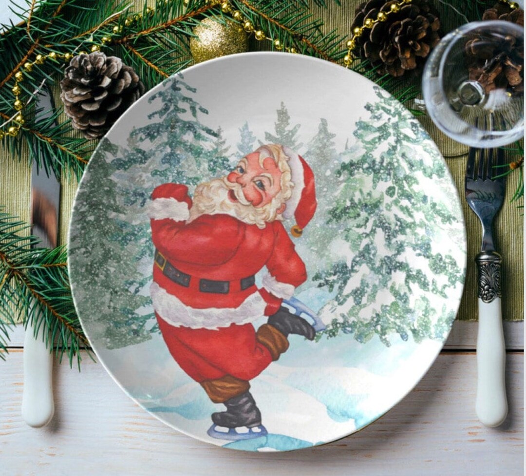 Santa Christmas Plate , Christmas Dinner Plate Set , Christmas Dishes ...