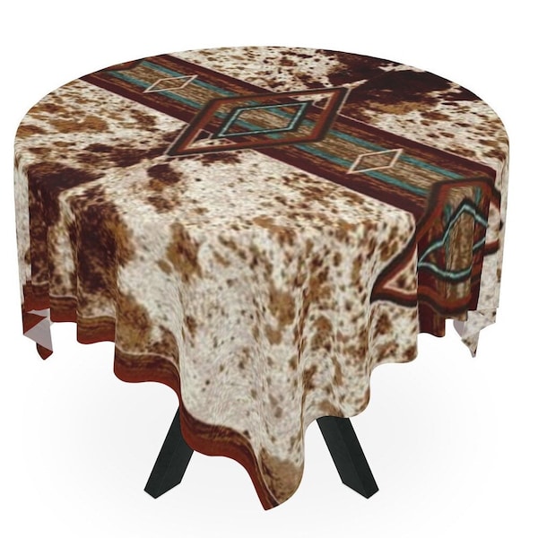 Cowhide Print Tablecloth - Etsy