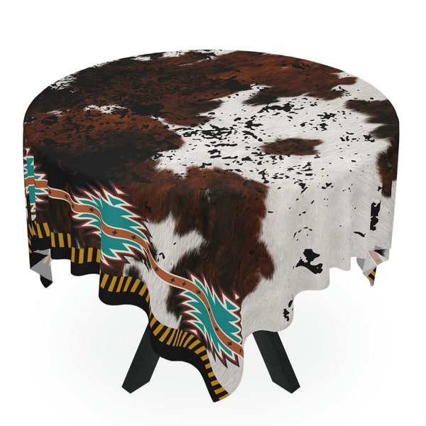 Cowhide Print Tablecloth - Etsy