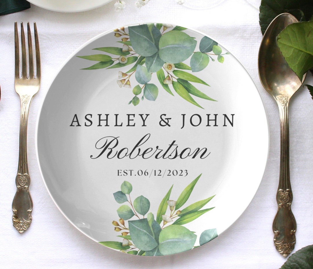 Personalized Wedding Plate, Mr and Mrs Dinner Plate, Bride and Groom ...