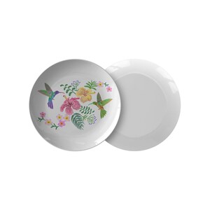 Hummingbird Dinner Plates Floral Hummingbird Plates Set - Etsy