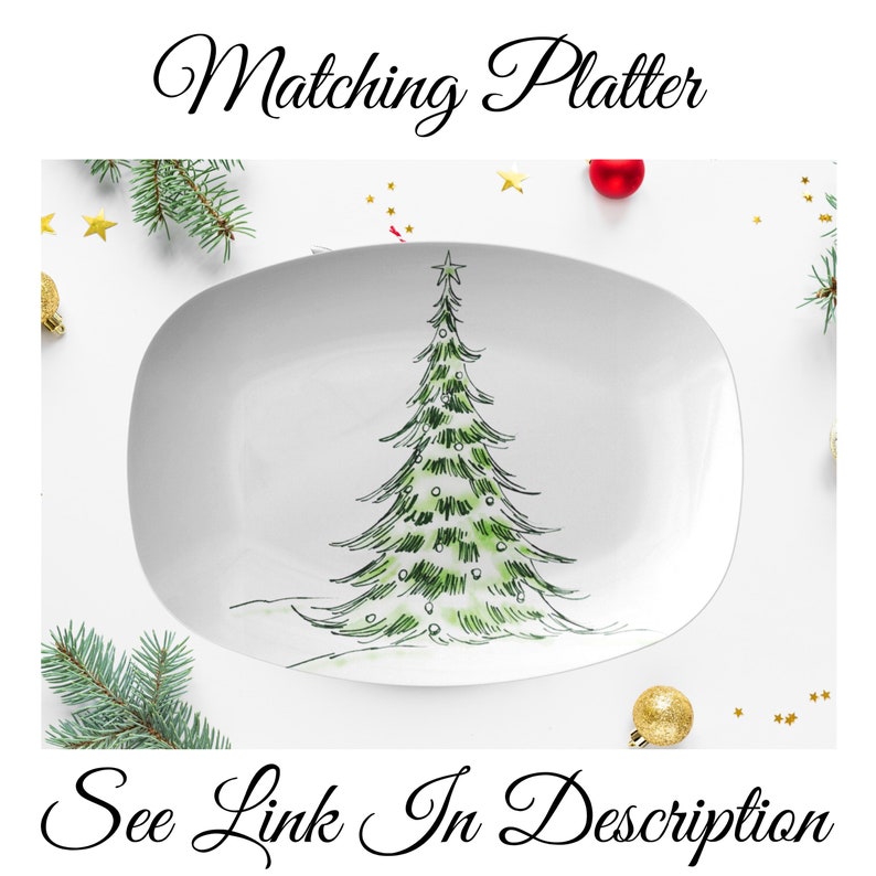Christmas Tree Plate Set, Holiday Plates, Holiday Dishes, Fir Tree ...