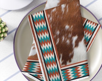 Cow Print Cloth Napkins - Etsy