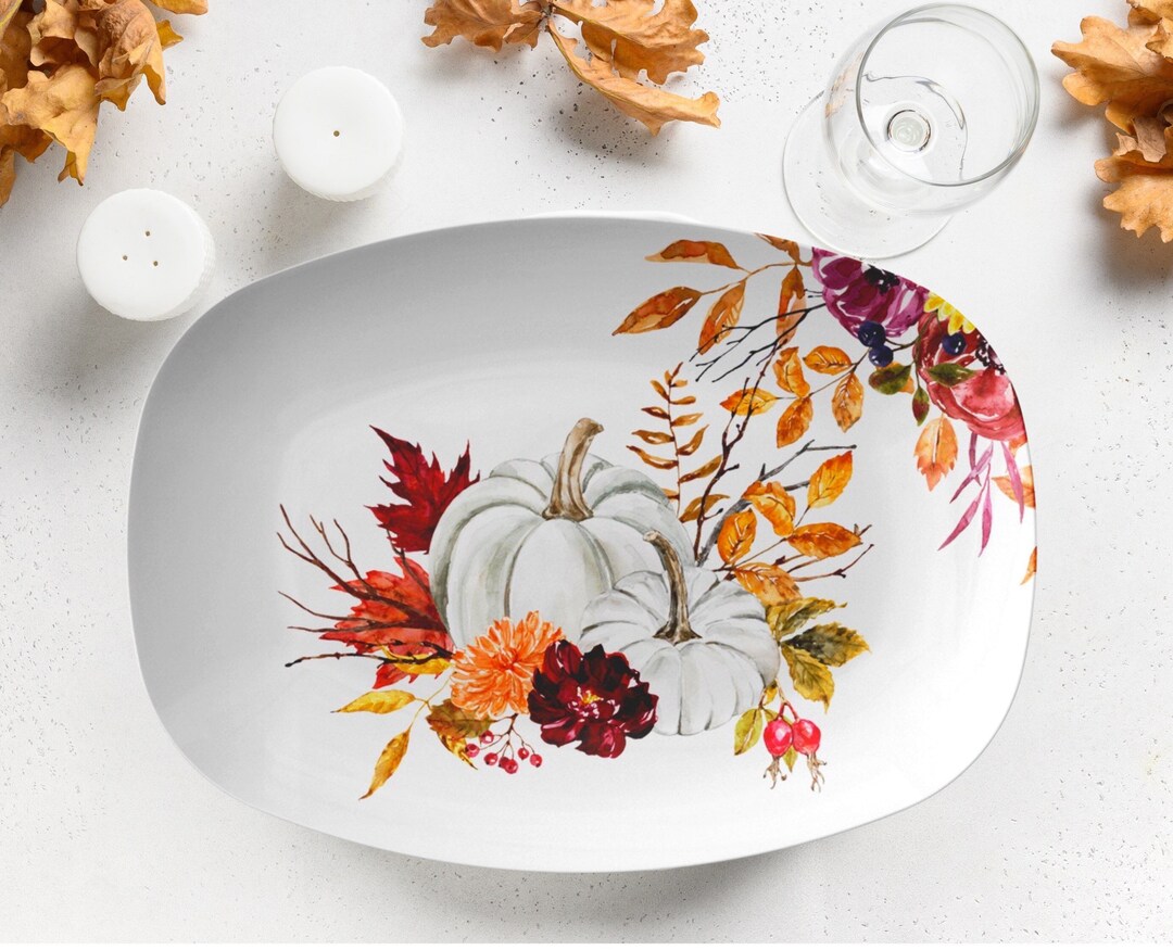 Fall Pumpkin Platter, Thanksgiving Serving Platter, Thanksgiving Dishes ...