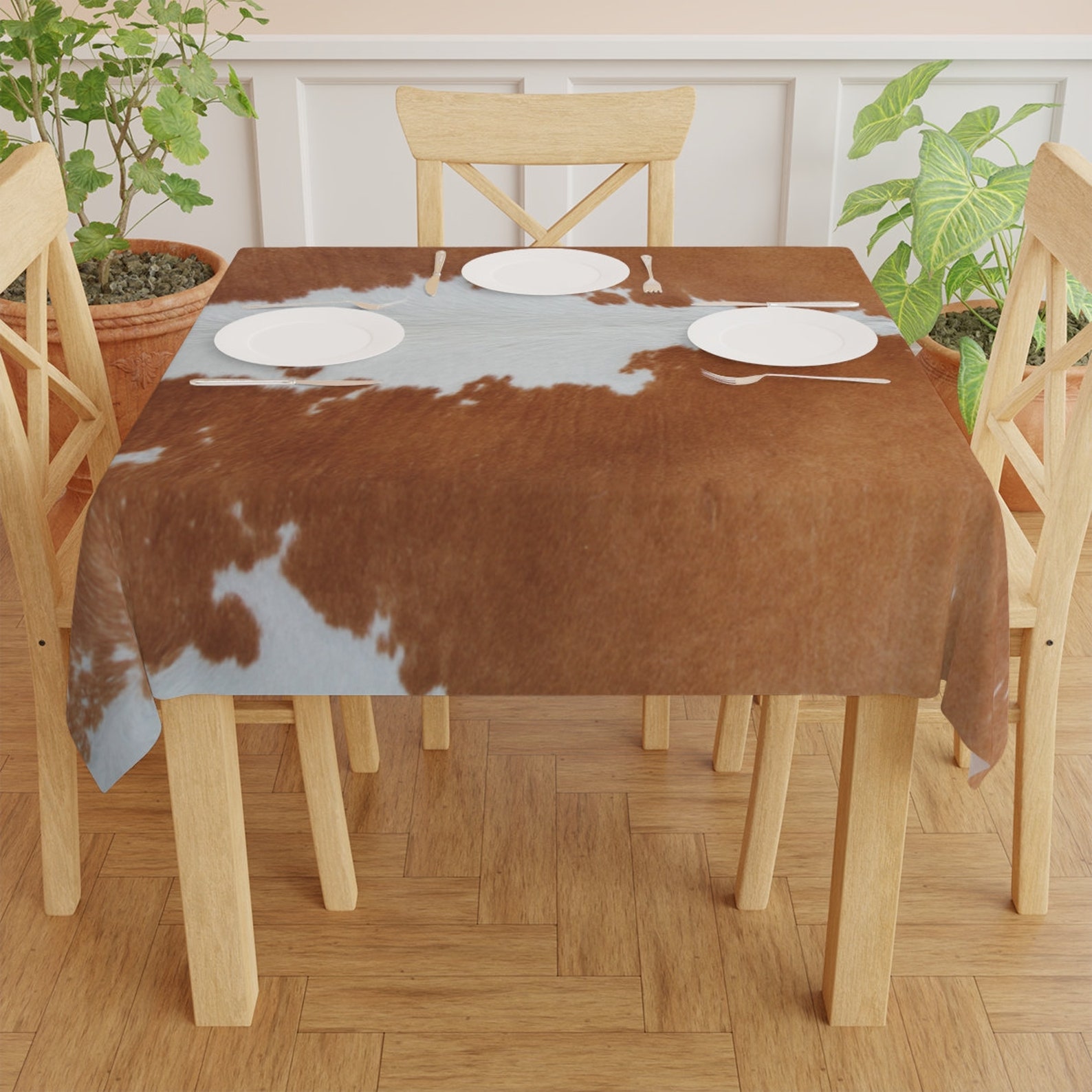 Faux Cowhide Tablecloth Cow Print Table Cloth Western - Etsy