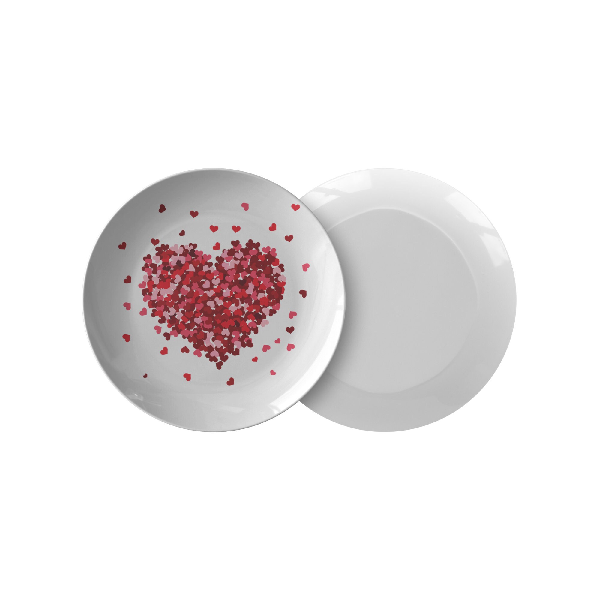 Valentines Heart Plate , Red & Pink Hearts Dinner Plate , Valentines ...