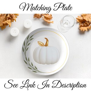 Pumpkin Dinner Plate Set, Thanksgiving Plates, Fall Dinnerware, White ...