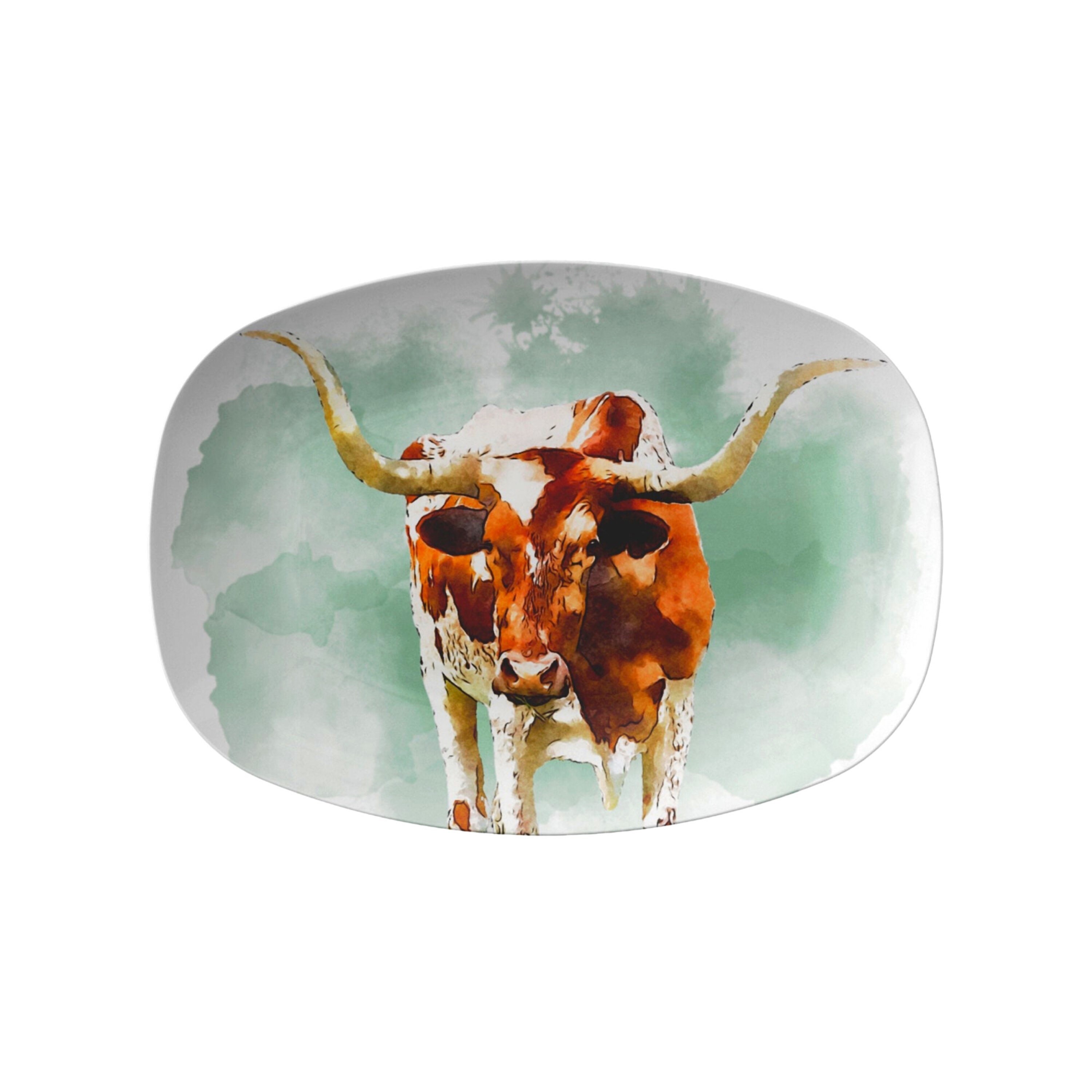 Farm Longhorn Cow Serving Platter Western Cattle Farm - Etsy