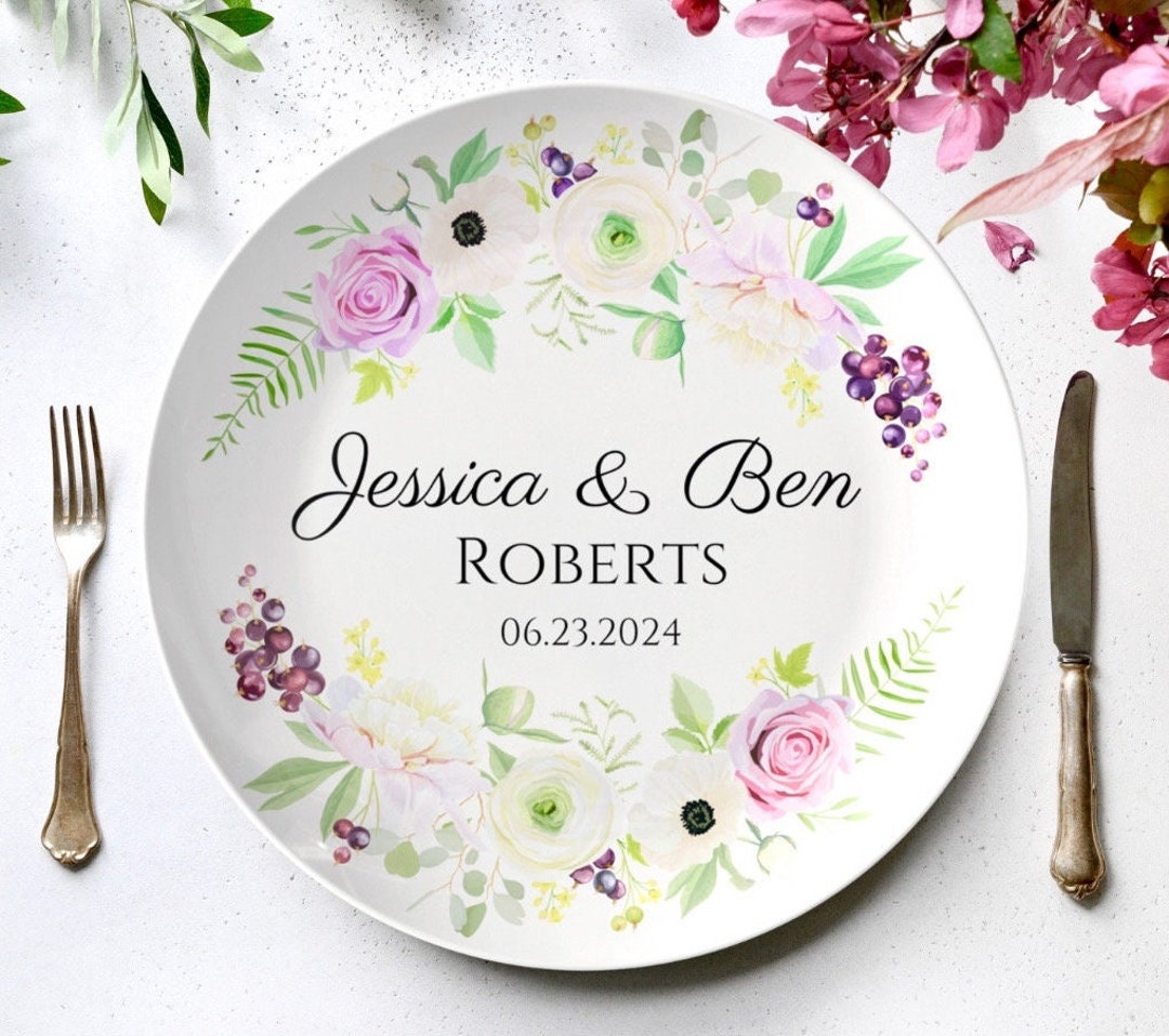 Personalized Wedding Plate, Mr and Mrs Plate Set, Bride & Groom Plate ...