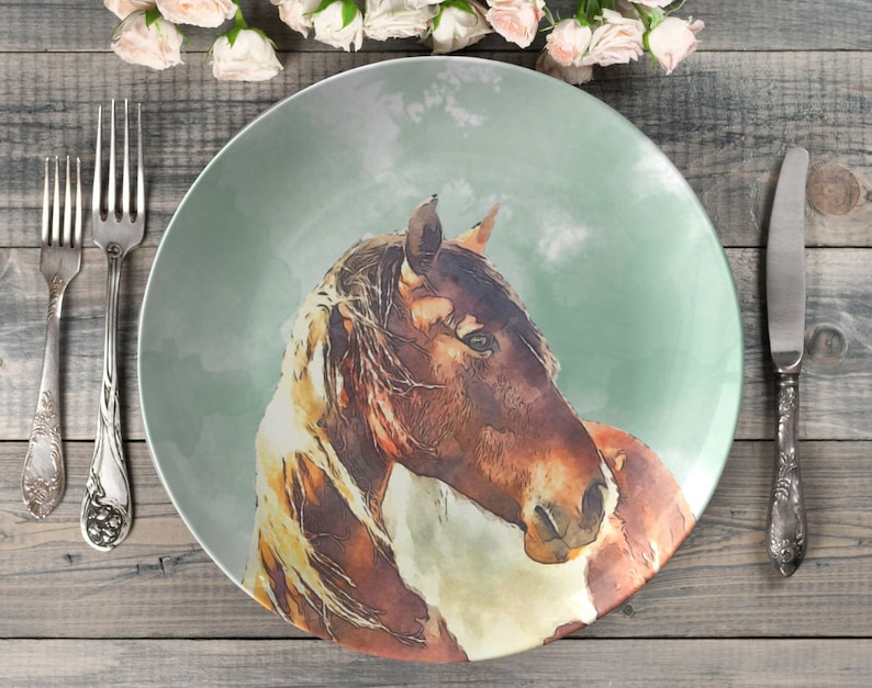 Horse Dinner Plate | Farmhouse Horse Plate | Country Western Dinnerware ...