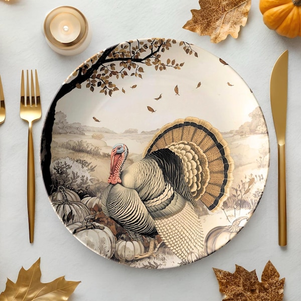 Thanksgiving Dinner Plate Sets - Etsy