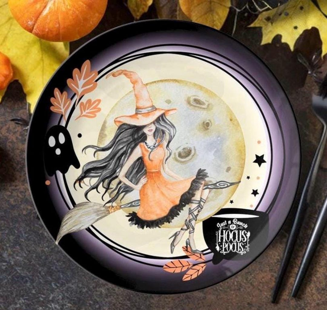Hallowern Witches Dinner Plate, Halloween Party Plates, Halloween ...