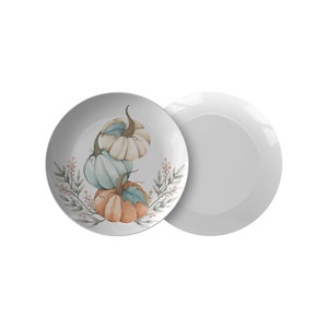 Fall Pumpkins Dinner Plate | Floral Pumpkins Plate Set | Thanksgiving ...