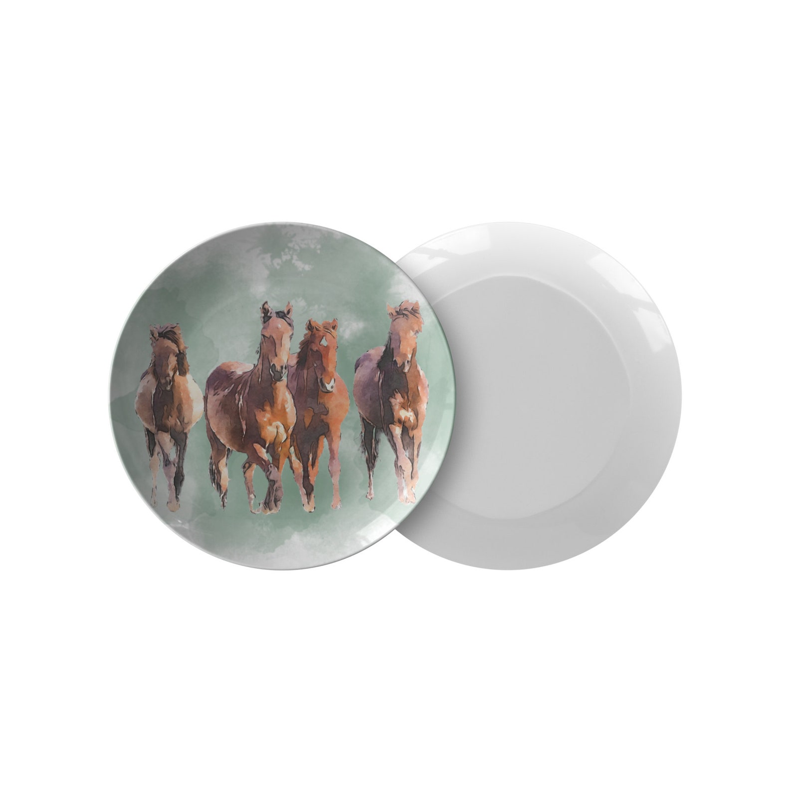 Farmhouse Horses Dinner Plate | Wild Horses Plate | Horse Farm Plate ...