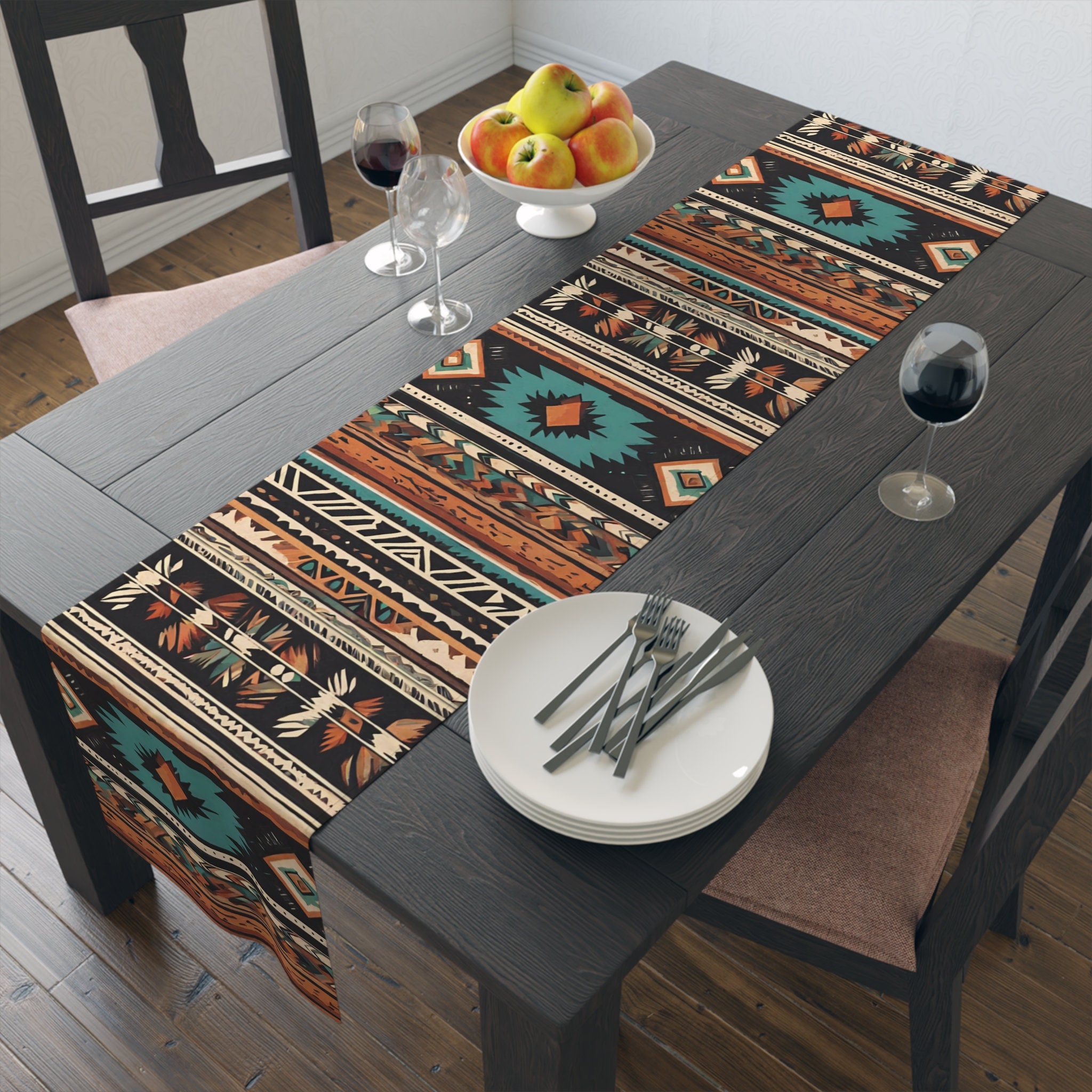 Southwestern Boho Table Runner, Western Style Table Runner, Tribal ...