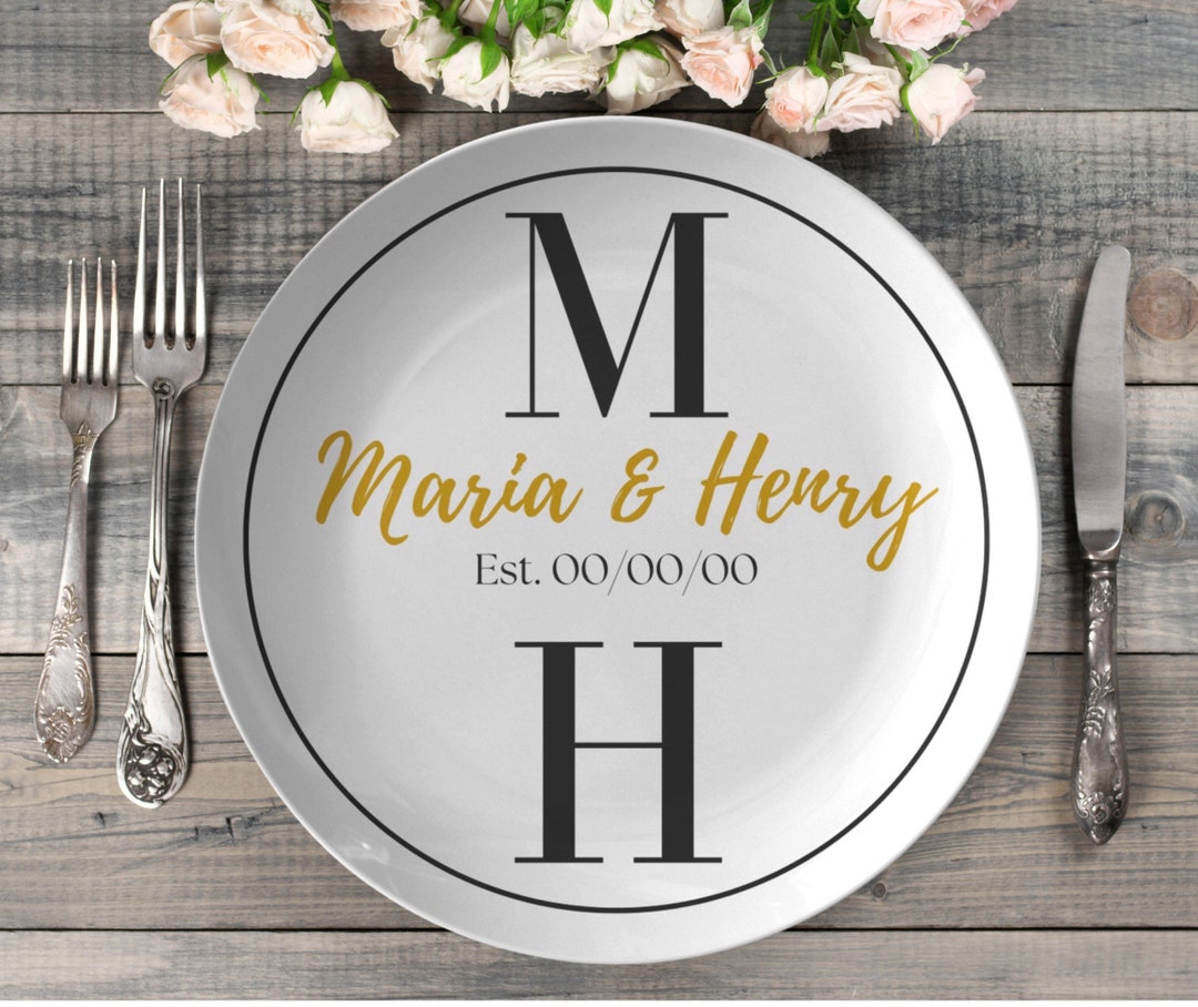 Personalized Wedding Plate , Mr & Mrs Plate , Bride and Groom Cake ...