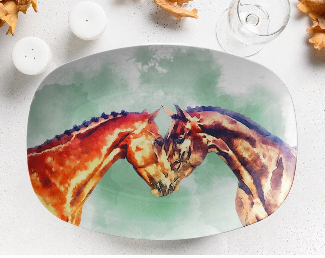 Farm Horses Serving Platter , Farmhouse Dinnerware , Horse Serving Dish ...