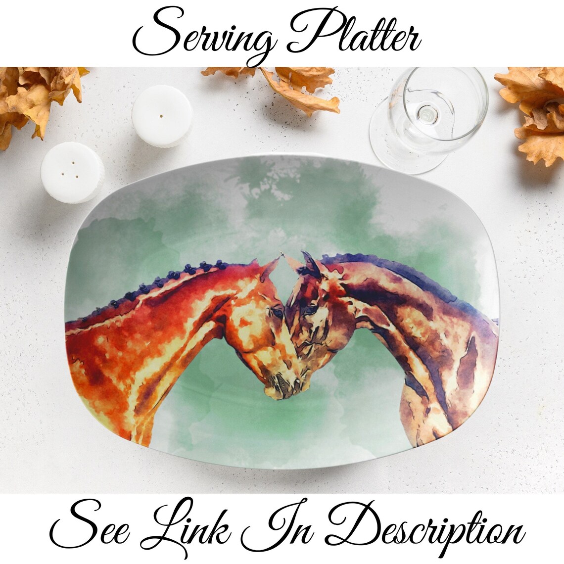 Farmhouse Horses Dinner Plate | Wild Horses Plate | Horse Farm Plate ...