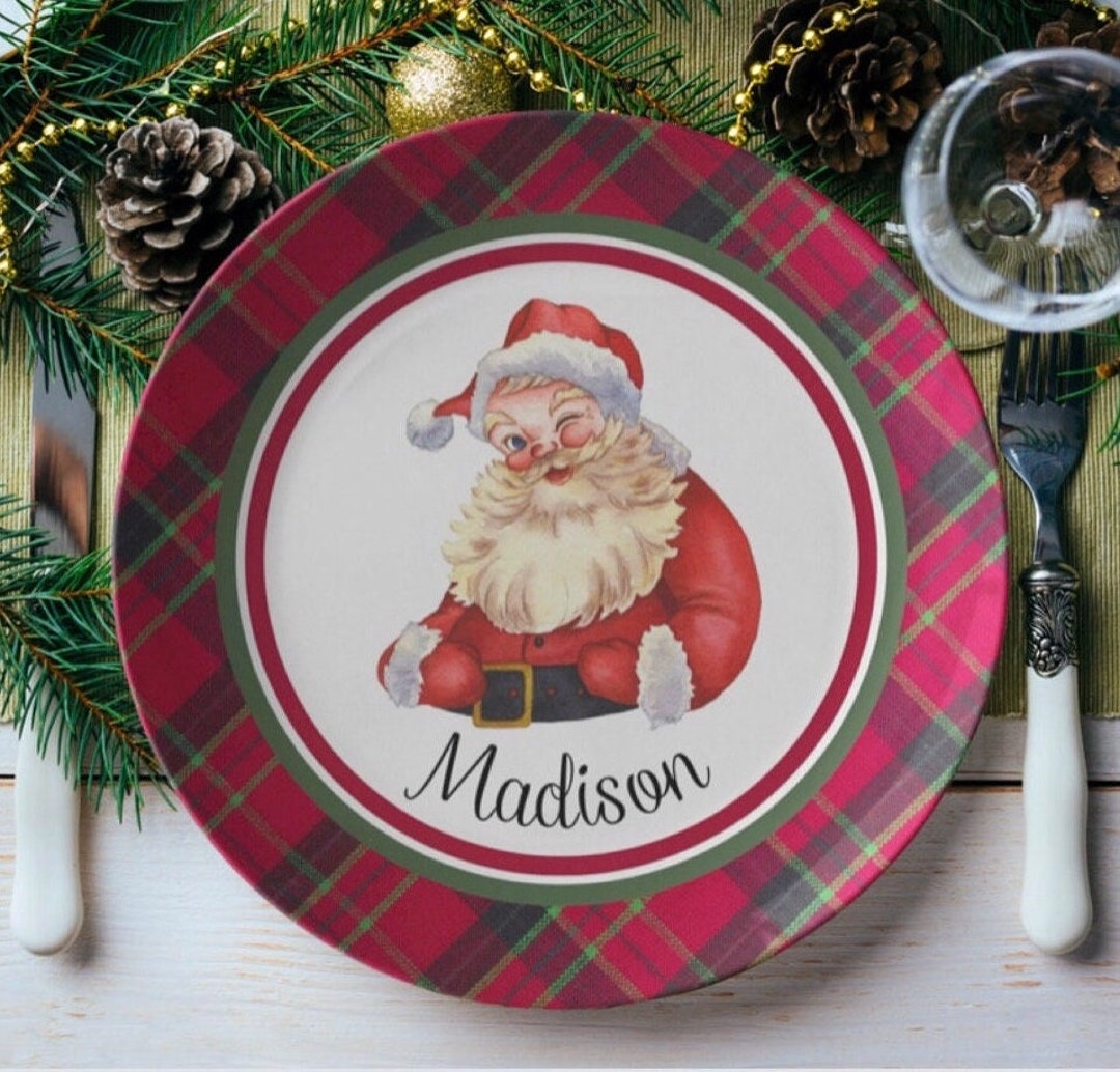 Personalized Santa Plate - Etsy