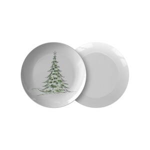 Christmas Tree Plate Set | Holiday Plates | Christmas Dinner Plate ...