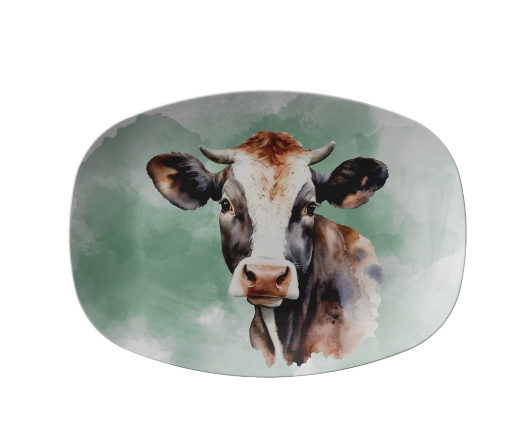 Cow Serving Platter , Farmhouse Dinnerware , Farm Cow Serving Plate ...