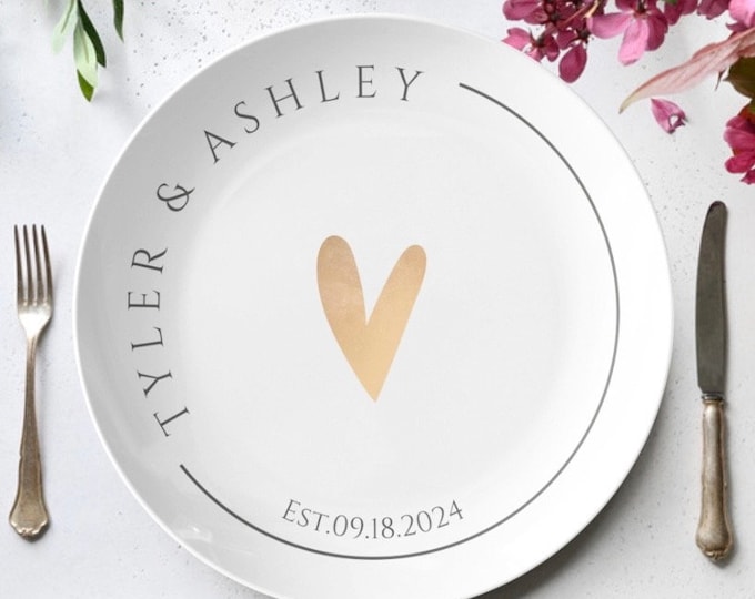 Personalized Wedding Plate, Mr & Mrs Serving Platter, Bride and Groom ...