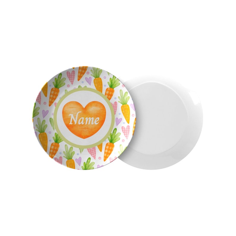 Personalized Easter Plate, Kids Easter Carrots Plate, Easter Bunny ...