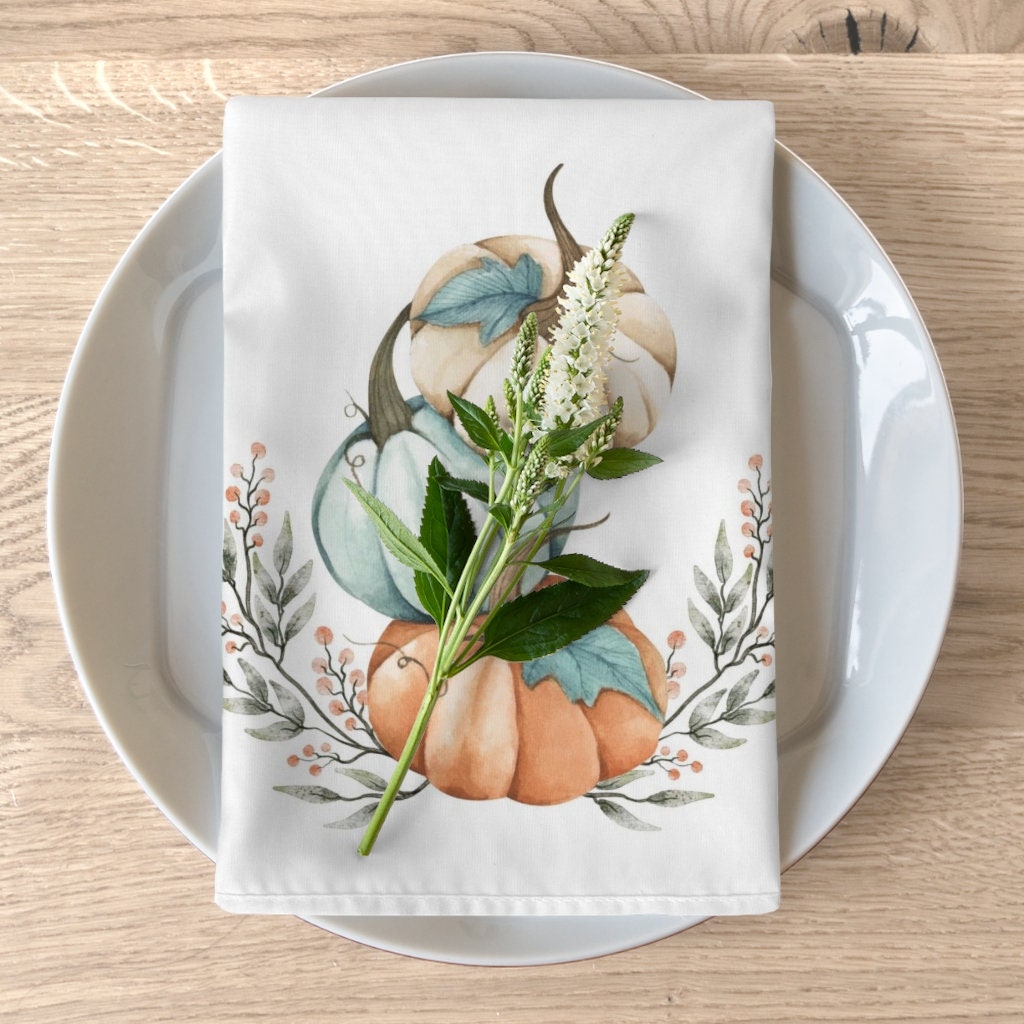Fall Pumpkin Napkins Fall Napkins Set Thanksgiving Napkins - Etsy