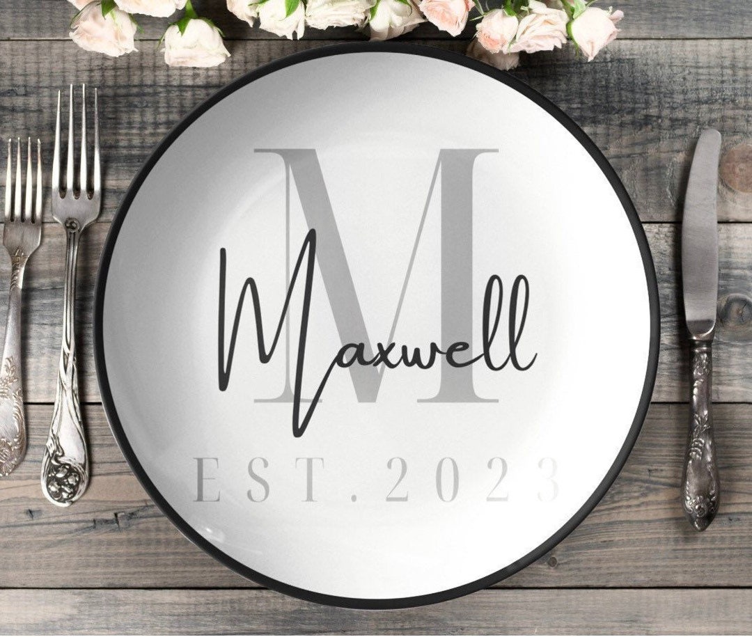 Personalized Wedding Plate Monogrammed Dinner Plate Customized Plate ...