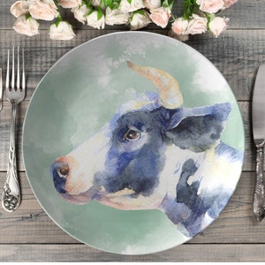 Farmhouse Cow Dinner Plate | Country Farm Cow Plate | Western ...
