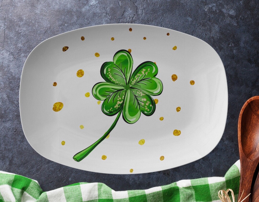 St Patrick’s Day Serving Platter, Shamrock Serving Platter, Four Leaf ...