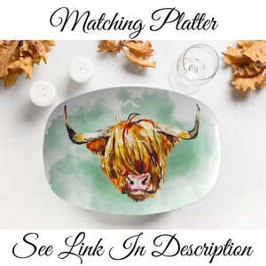 Farmhouse Cow Plate | Highland Cow Dinner Plate | Farm Cow Plate ...