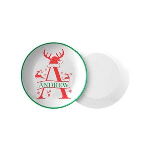Personalized Christmas Plate Set Monogrammed Christmas Plate Customized ...