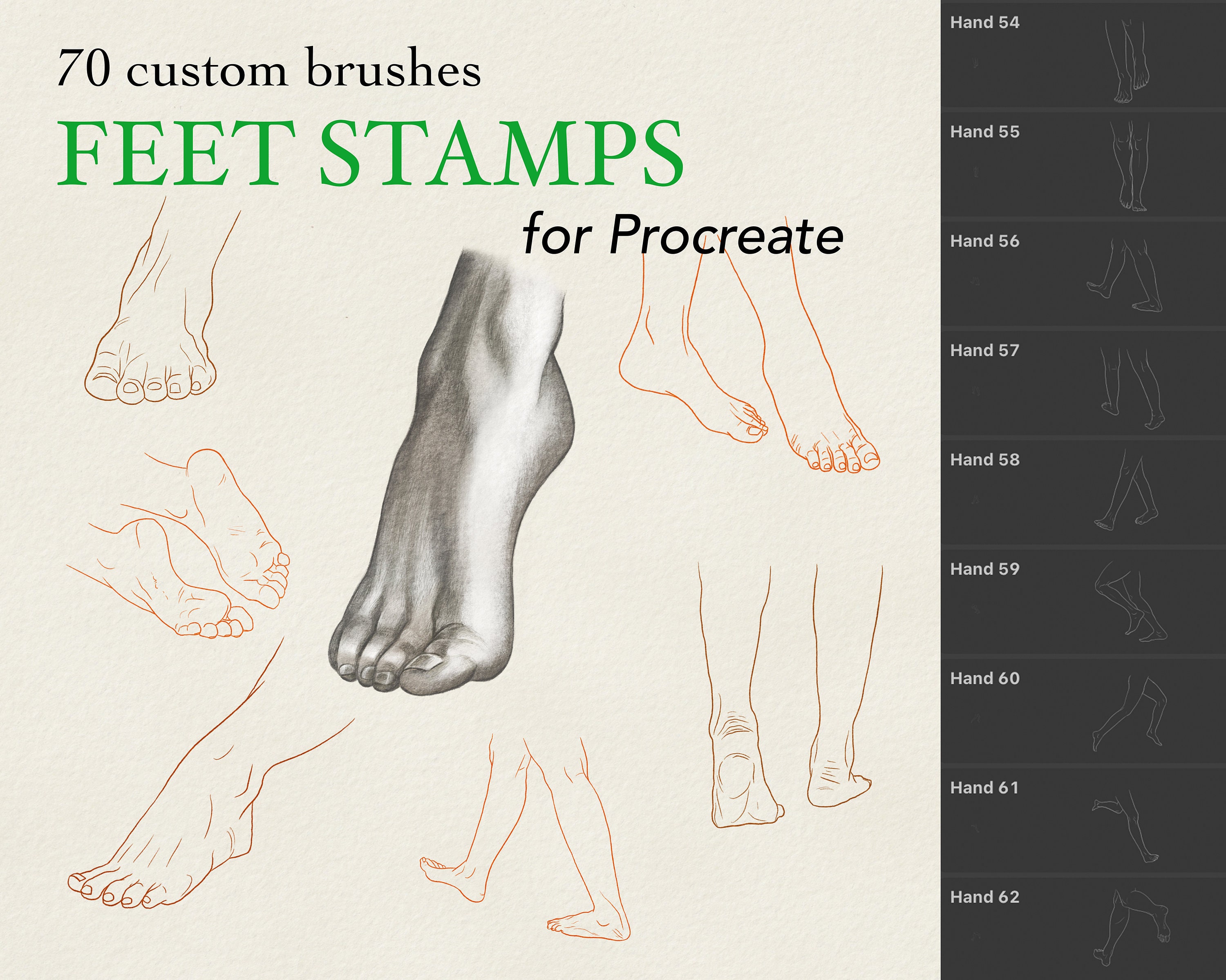 Feet Stamp Brushes Procreate - Etsy