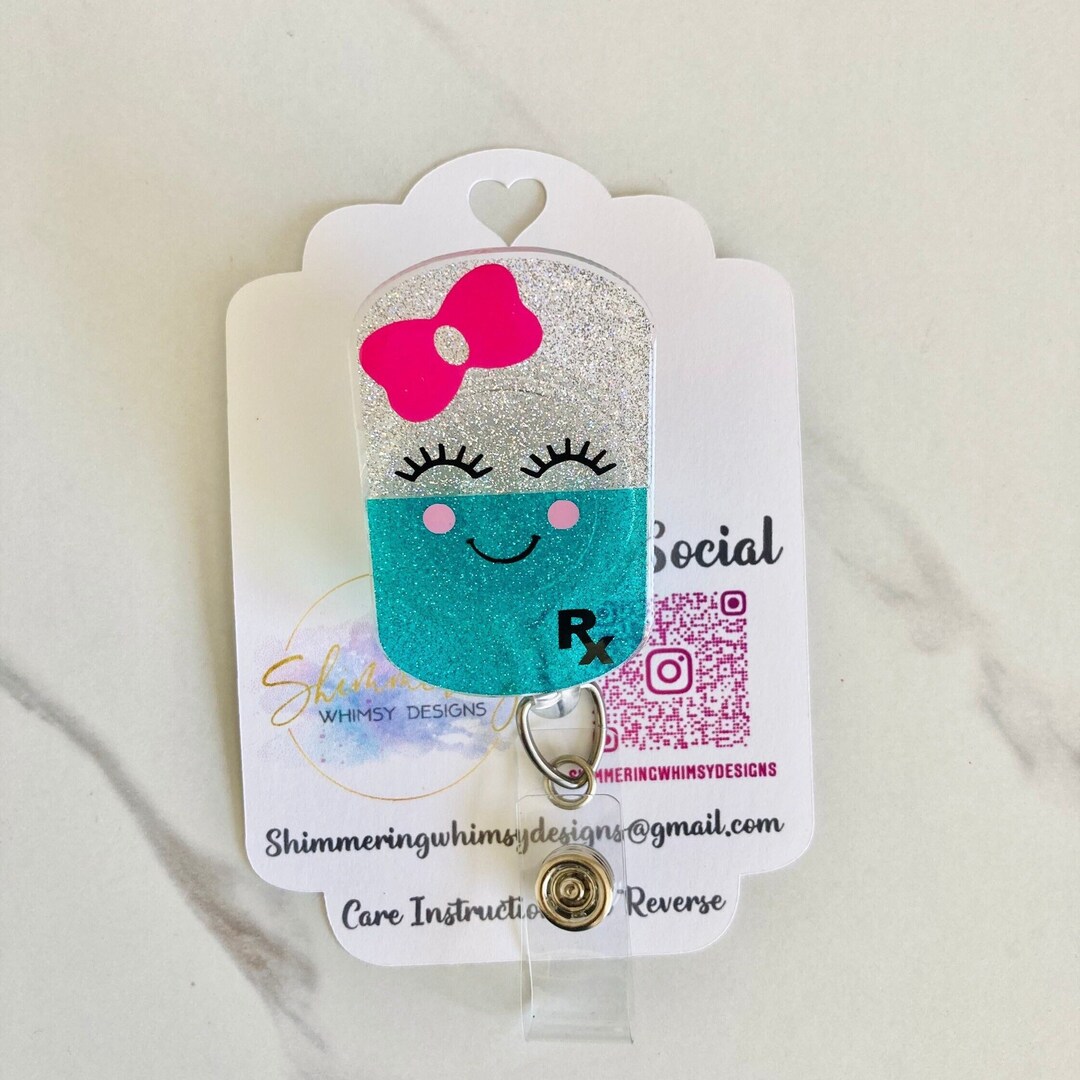 RX Pill Badge Reel for Identifications, Pharmacy Tech, Pharmacy, ID ...