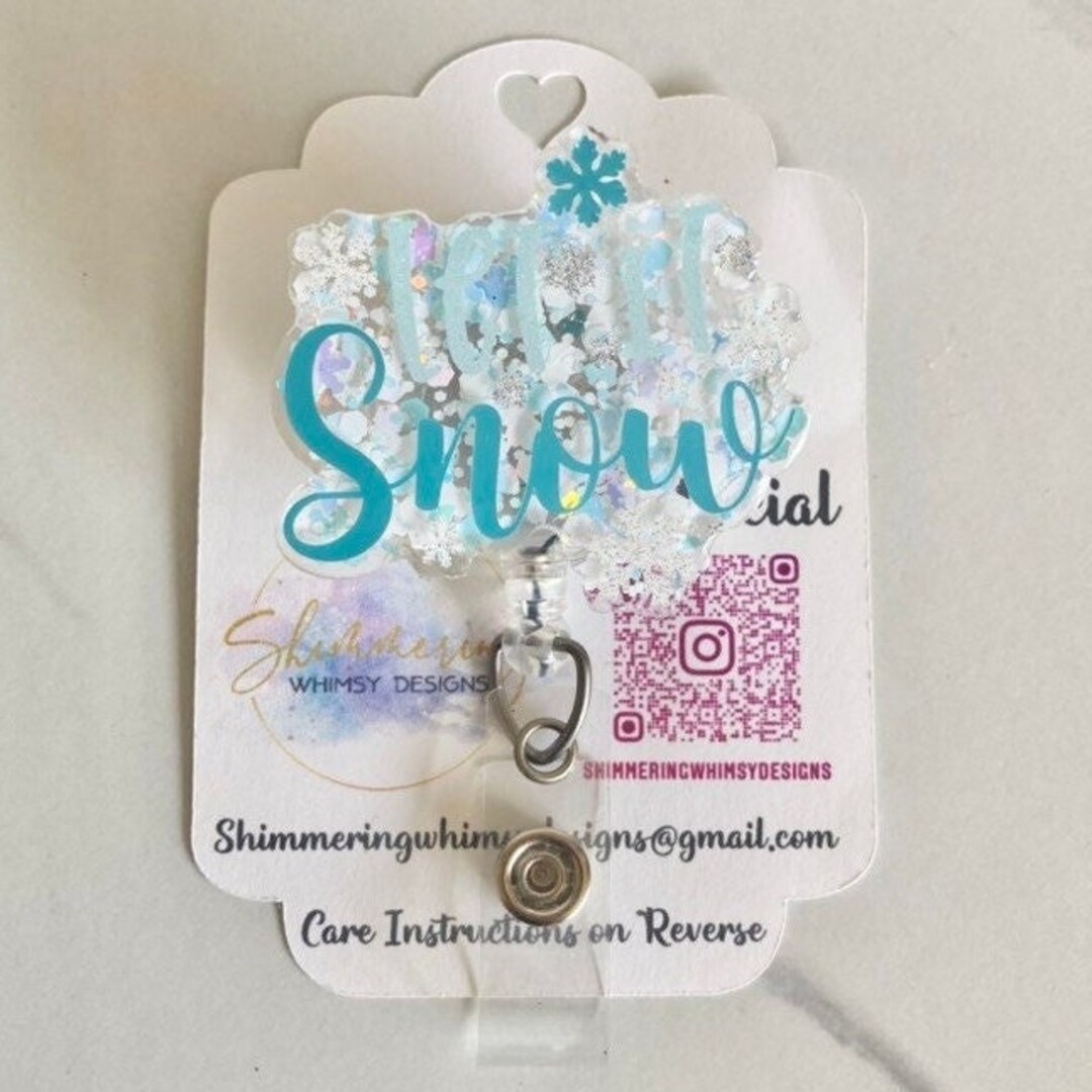 Let It Snow Badge Reel for Identifications, Christmas Badge, Snow ...