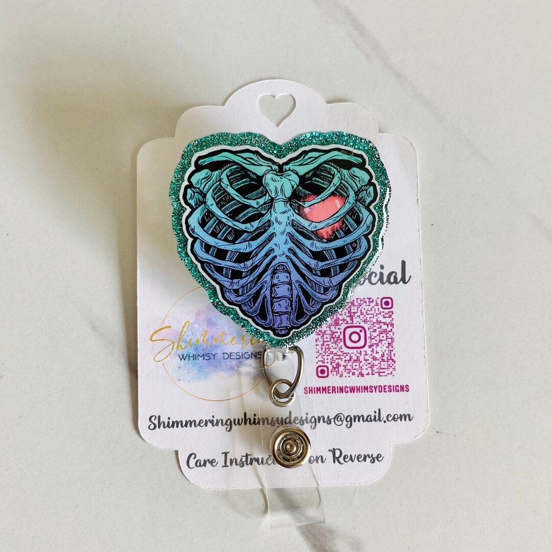 Rib Cage Badge Reel for Identifications, Nurse Gift, Radiology Badge ...