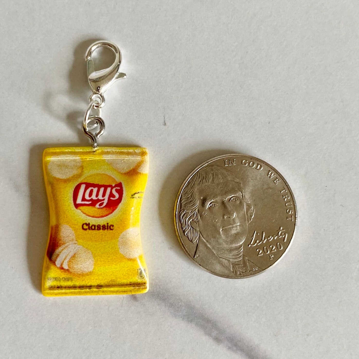 Potato Chip Badge Reel Charm, Tumbler Charm, Bracelet Charm, Keychain ...