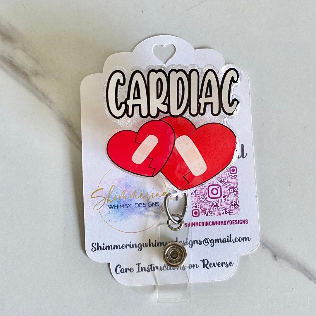 Cardiac Care Badge Reel for Identifications, Permanent, Cardiology ...