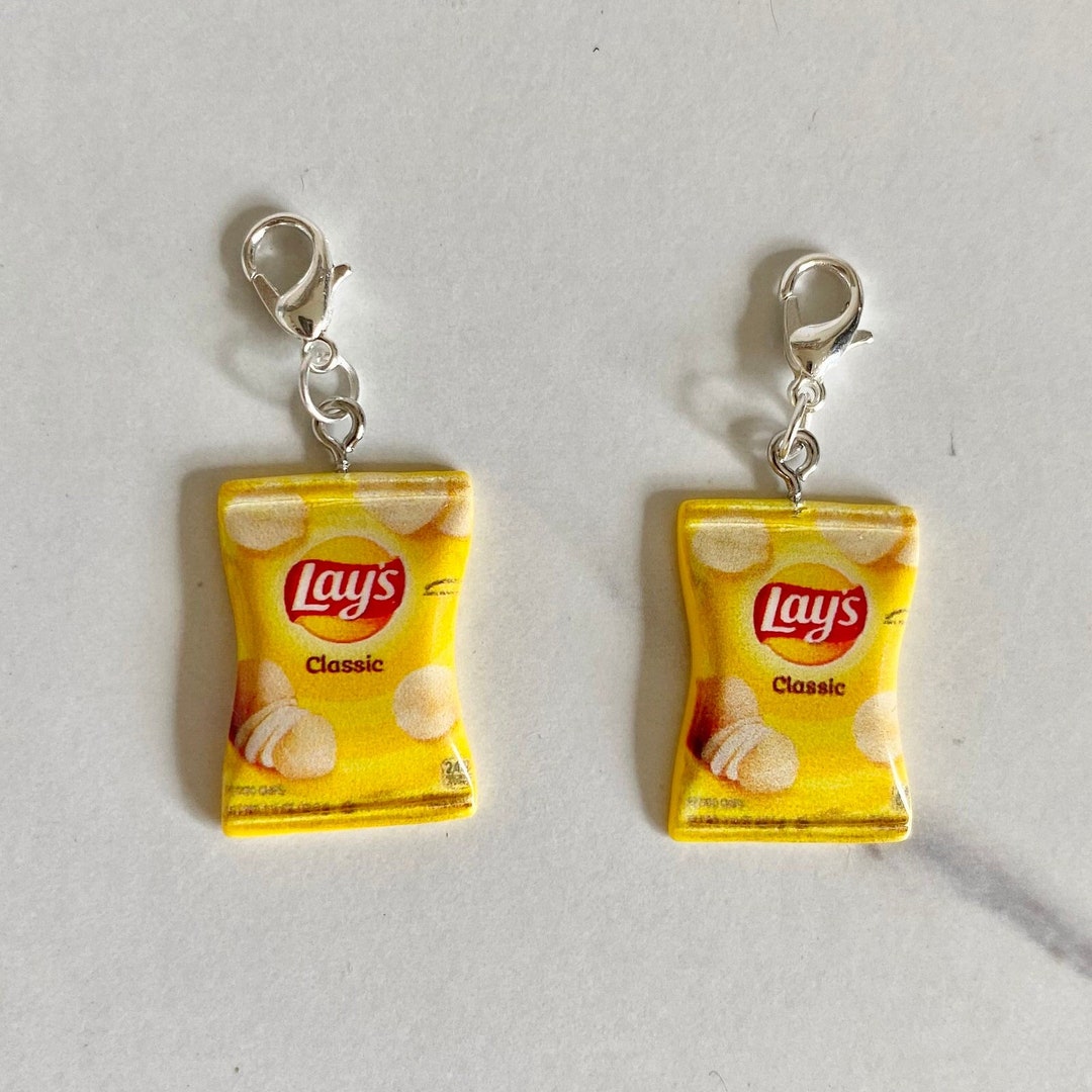 Potato Chip Badge Reel Charm, Tumbler Charm, Bracelet Charm, Keychain ...
