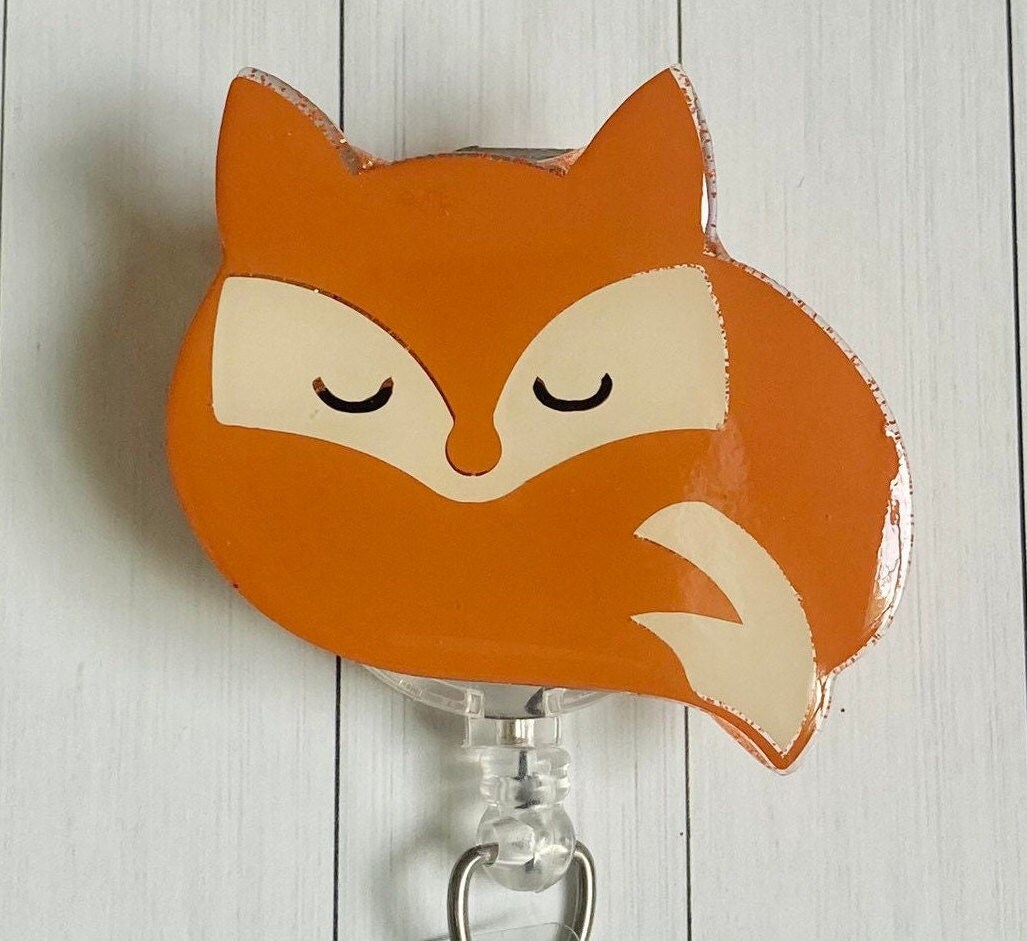 Fox Badge Reel for Identifications Fall Badge Autumn Badge - Etsy