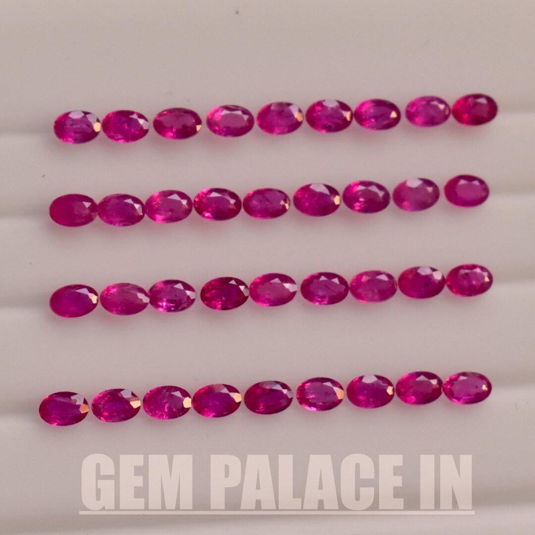 Natural 2x3 Ruby Oval Diamond Cut Gemstone, Top Quality Ruby, Ruby Oval ...