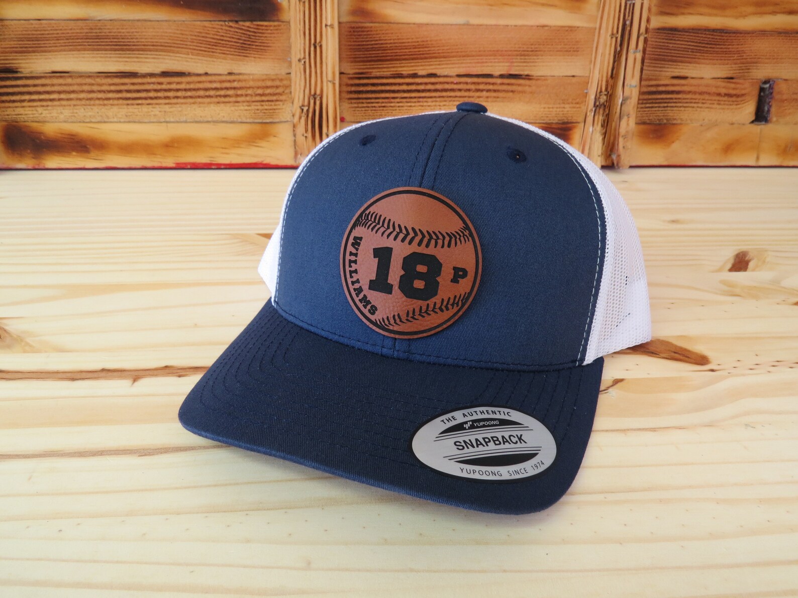 Personalized Player Name and Number Baseball Leather Patch Hat ...