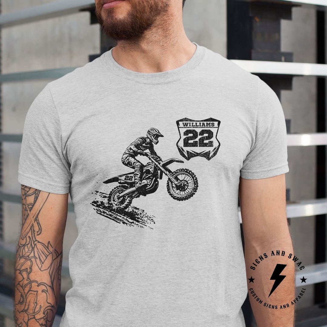Personalized Motocross Shirt, Custom Dirt Bike Shirt With Rider Name ...